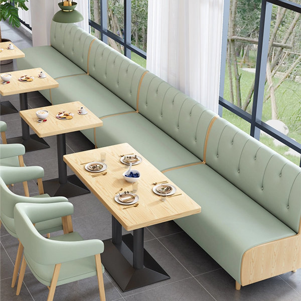 Canadian Linen Simple And Stylish Restaurant Bench Faux Leather Upholstered Bench | Wayfair